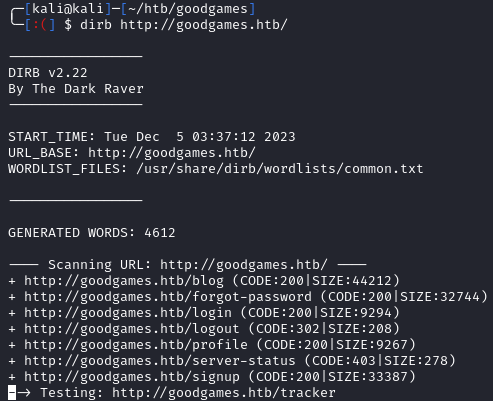 GoodGames - HackTheBox | amartinsec